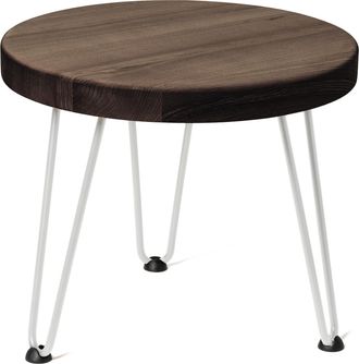 Lamofootwear Manufaktur Couchtisch rund aus Holz 40 cm | Beistelltisch Couch | Nachttisch Holz, Wohnzimmertisch klein, Kaffeetisch | Stärke: 40 mm, Farbe: Ebenholz