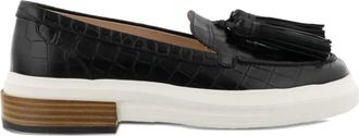 Tod's mocassins &agrave; effet peau de crocodile - Noir