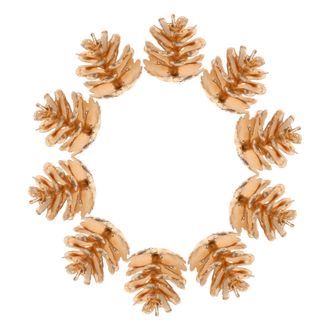 Valiclud 10st&uuml;cke Goldene Konservierte Echte Vasenf&uuml;ller K&uuml;nstliche Tannenzweige Tannenzweige Mit Seil Und Goldener