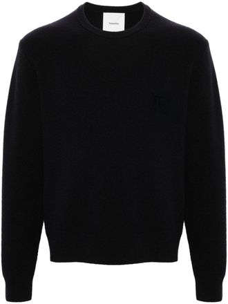 Nanushka t-shirt en coton à broderies - Bleu