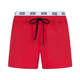 GCDS Badeanzug mit Logo-Bund - - Swimwear - Herren - Rot - XL