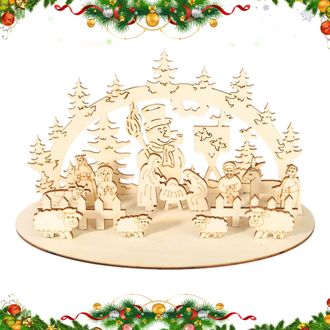 Generic Weihnachtskrippe f&uuml;r den Innenbereich - DIY Weihnachtsdekoration, Holztisch Dekoration f&uuml;r den Urlaub Tischst&auml;nder f&uuml;r Zuhause f&uuml;r Weihnachtsfeiern, F