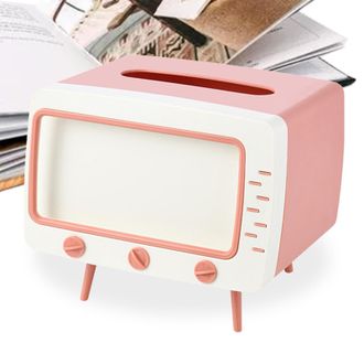 Generico Telefonhalter mit Taschent&uuml;chern f&uuml;r Retro-TV, Spender in Form von 22 cm, mobiler St&auml;nder, langlebiges Design, Heimdekoration f&uuml;r Badezimmer, Wohnzimm
