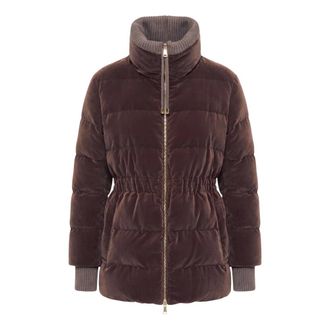 Fabiana Filippi Veste matelass&eacute;e zipp&eacute;e horizontale - Femme - Vestes - Brun - Taille: 34 FR