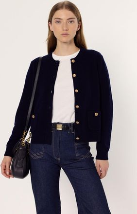 Gerard Darel Gilet en laine à boutons dorés - ELOISE - Marine