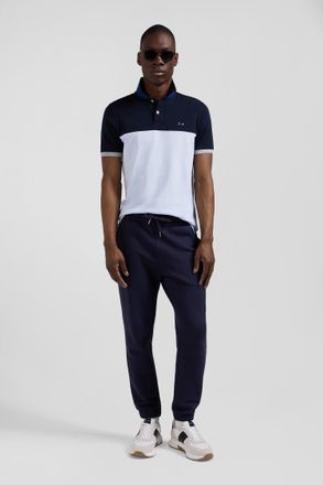 Eden Park Polo Manches Courtes En Piqu&eacute; Coton Ciel D&eacute;tails Contrast&eacute;s Broderie Noeud Papillon Coupe Regular