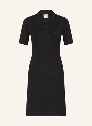 Courr&egrave;ges Piqu&eacute;-Polokleid schwarz