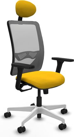 Piqueras y Crespo Neigbarer Schreibtischstuhl Zulema mit 3D-Armlehnen, h&ouml;henverstellbarer Lendenwirbelst&uuml;tze und festem Kopfteil, ausgestattet mit 3 Positionen und Schn