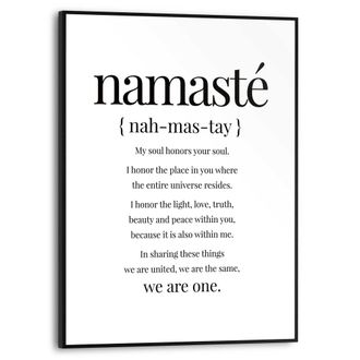 Reinders Gerahmtes Bild, Namast&eacute;, Hobbyraum, Bilder, Wanddeko, Room Decor, MDF, Schwarz-Wei&szlig;, 40 x 30cm