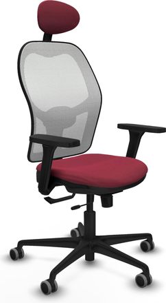 Piqueras y Crespo Ergonomischer Stuhl aus Pc mit 3D-Armen, h&ouml;henverstellbarer Lendenwirbelst&uuml;tze und festem Kopfteil, ausgestattet mit Syncro/Traslack und injiziertem S