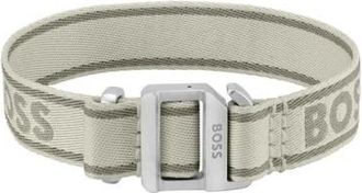 HUGO BOSS Homme, Accessoires, Beige, Taille: ONE Size Bracelet en tissu avec d&eacute;tails m&eacute;talliques