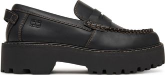 Tommy Jeans Slipper Tommy Jeans Archive 01 Loafer Leather EN0EN03005 Schwarz