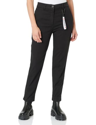 Love Moschino Moschino Damen Stretch Canvas with Brand Gadget Casual Pants, Schwarz, 46 EU