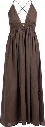 ottod'Ame Femme, Robes, Brun, Taille: 38 FR Abito lungo scollo profondo