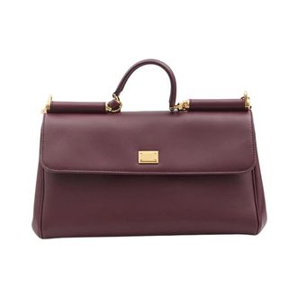 Dolce & Gabbana Femme, Sacs, Rouge, Taille: ONE Size Leather Top Handle Bag