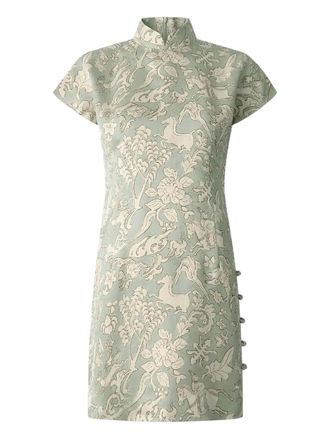 Shanghai Tang robe courte à fleurs - Vert