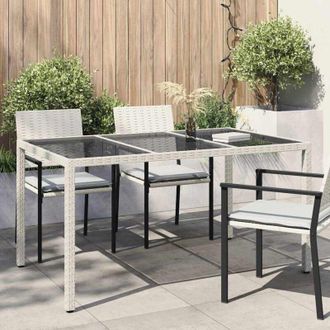 vidaXL Vidaxl - Table de jardin pour repas Blanc 150 x 90 x 75 cm Poly rotin