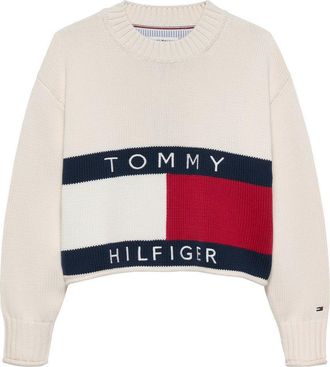 Tommy Hilfiger Strickpullover Kinder bis 16 Jahre, mit Rundhalsausschnitt