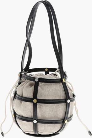 Staud Leather ELLIE Bag with Cut Out and Golden Effect Details size Unica