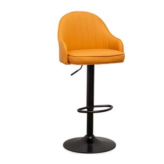 Generic Barhocker, Tresenhocker aus Metall, PP-Hocker, verstellbare 360&deg;-Drehhocker mit R&uuml;ckenlehne, f&uuml;r Zuhause und K&uuml;che