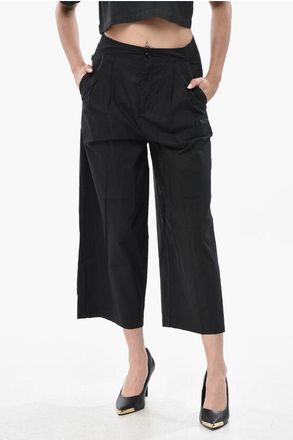Woolrich Cotton Poplin Wide-Leg Double-Pleat Trousers size Xs