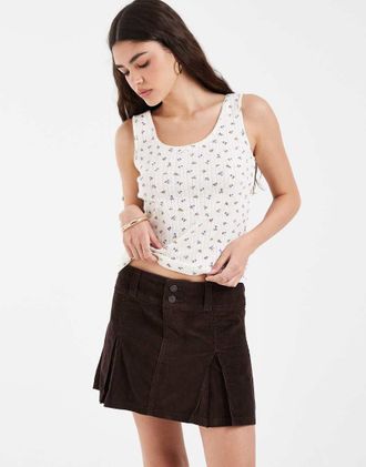 Levi's Denim-Minirock mit Falten in Dunkelbraun