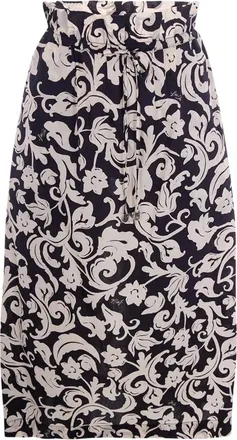 Liu Jo Femme, Jupes, Multicolore, Taille: 42 FR Jupe Midi Imprim&eacute;e &Eacute;lastiqu&eacute;e