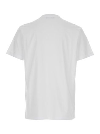 Versace Mens T-Shirt Crew Neck White Cotton T-Shirts And Polos