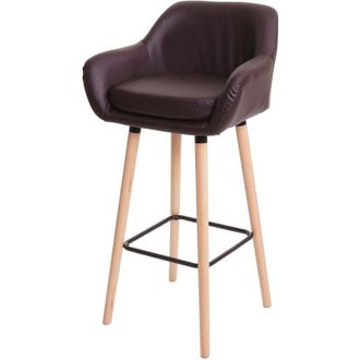 Hhg Barhocker Vaasa T381, Barstuhl Tresenhocker MVG-zertifiziert Kunstleder, braun