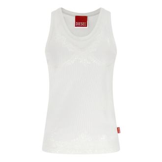Diesel Femme, Tops, Blanc, Taille: 38 FR Pr-T-Anki-Lace-R Tank Top