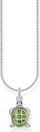 Thomas Sabo Thomas Sabo Kette mit grünem Schildkröten-Anhänger 925 Sterlingsilber KE2216-007-6