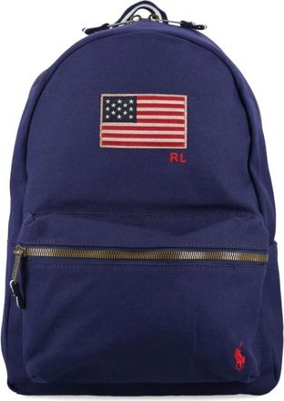 Polo Ralph Lauren Homme, Sacs, Bleu, Taille: ONE Size Sac &agrave; dos en coton &agrave; double fermeture &agrave; glissi&egrave;re