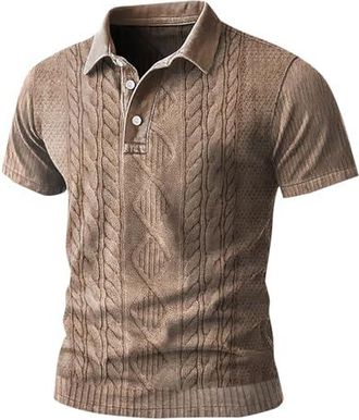 Generic DENGJIAMY Polo en tricot imprim&eacute; pour homme Business Casual Tops Outdoor Grande taille Golf T-shirt &agrave; col tendance pour hommes T-shirts &agrave; manches cour