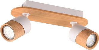 Trio Leuchten Deckenleuchte Aruni 801100231, Metall Weiß matt, Holz Natur, exkl. 2x GU10