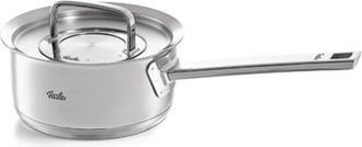 FISSLER Original-Profi Collection/Edelstahl-Stielkasserolle (Ø 16 cm, 1,4 L) kleiner Milch-Topf mit Metall-Deckel, Innen-Skalierung - Induktion