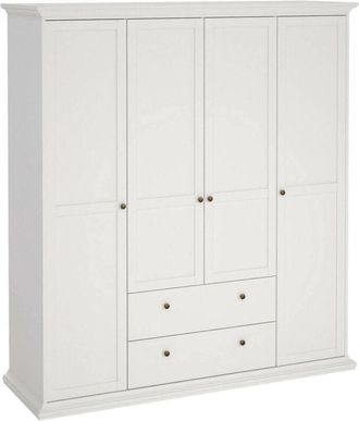 Dmora Grande Garde-Robe Amarena, Armoire Chambre &agrave; Coucher avec Portemanteau, 8 &Eacute;tag&egrave;res, 60.5x200.6h cm Blanc