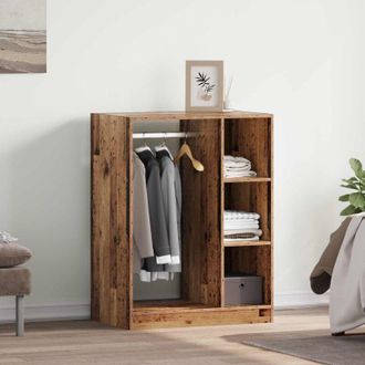 vidaXL vidaXL Armoire avec &eacute;tag&egrave;re avec stockage Bois ancien 77 x 48 x 102 cm
