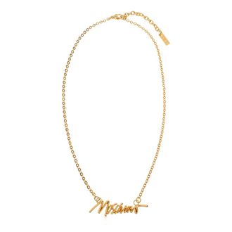 Moschino Femme, Accessoires, Jaune, Taille: ONE Size Logo Necklace