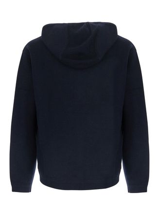 Emporio Armani Mens Frant Zip Sweater Black Wool-Blend Tops Top