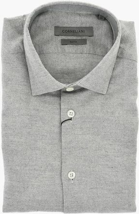 Corneliani Slim Fit Flannel Shirt with French Collar size 39