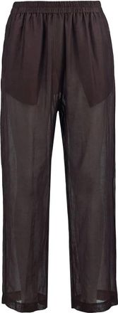 Jucca Femme, Maillots de bain, Brun, Taille: 36 FR Pantalon en mousseline semi-transparente