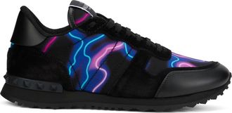 Valentino Garavani Homme, Chaussures, Multicolore, Taille: 41 EU Baskets noires modernes avec d&eacute;tails bleus