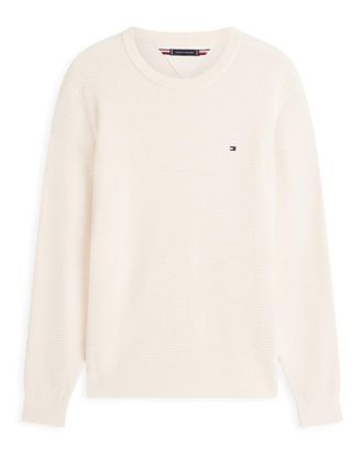 Tommy Hilfiger Leichter Pullover aus Baumwolle mit kleiner Flag-Stickerei in