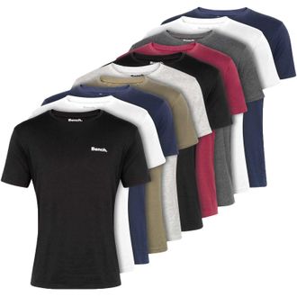 Bench Herren Isaac Everyday T-Shirt Multipack Sortiert 100% Baumwolle 10er Pack Rundhals Klassische Passform Kurzarm Tee Bequeme Loungewear Medium, Isaac / 