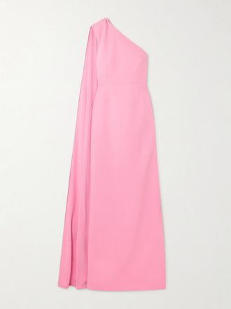 Rebecca Vallance Odetta Asymmetrische Robe Aus Strukturiertem Cr&ecirc;pe Mit Cape-effekt - Pink