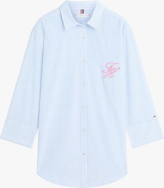Tommy Hilfiger Chemise longue ray&eacute;e &agrave; logo brod&eacute;