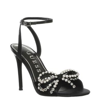 Guess Femme Charmin Sandale &agrave; Talon, Noir 001, 38.5 EU