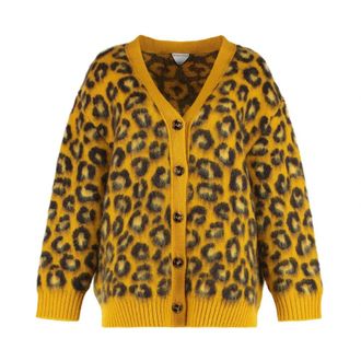 Bottega Veneta Mohair-Cardigan mit Leopardenmuster - - Knitwear - Damen - Mehrfarbig - M
