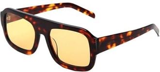 Generic Lunettes De Soleil R&eacute;tro Carr&eacute;es &Agrave; Grand Cadre For Hommes Et Femmes, Lunettes De Soleil &Agrave; La For Photos De Vacances Et De Trajet(Orange)