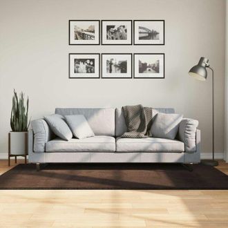 vidaXL vidaXL Tapis doux &agrave; poils moyens et lavable HUARTE Marron 200 x 100 cm